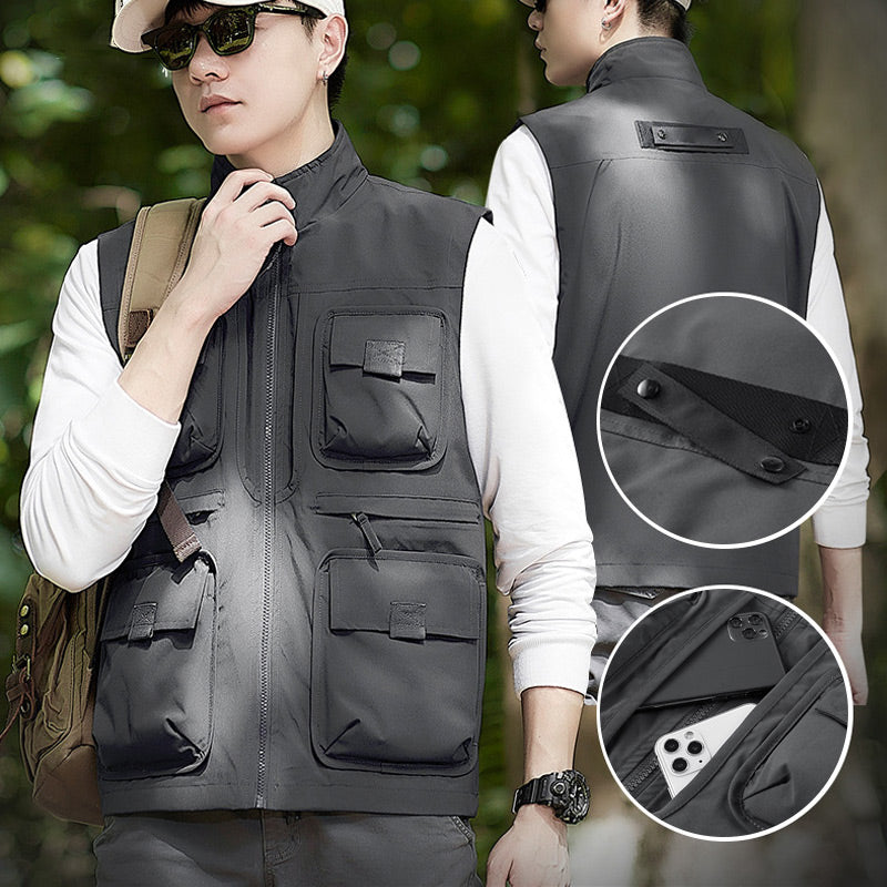 Men's Casual Padded Reversible Multi-Pocket Vest – vietive
