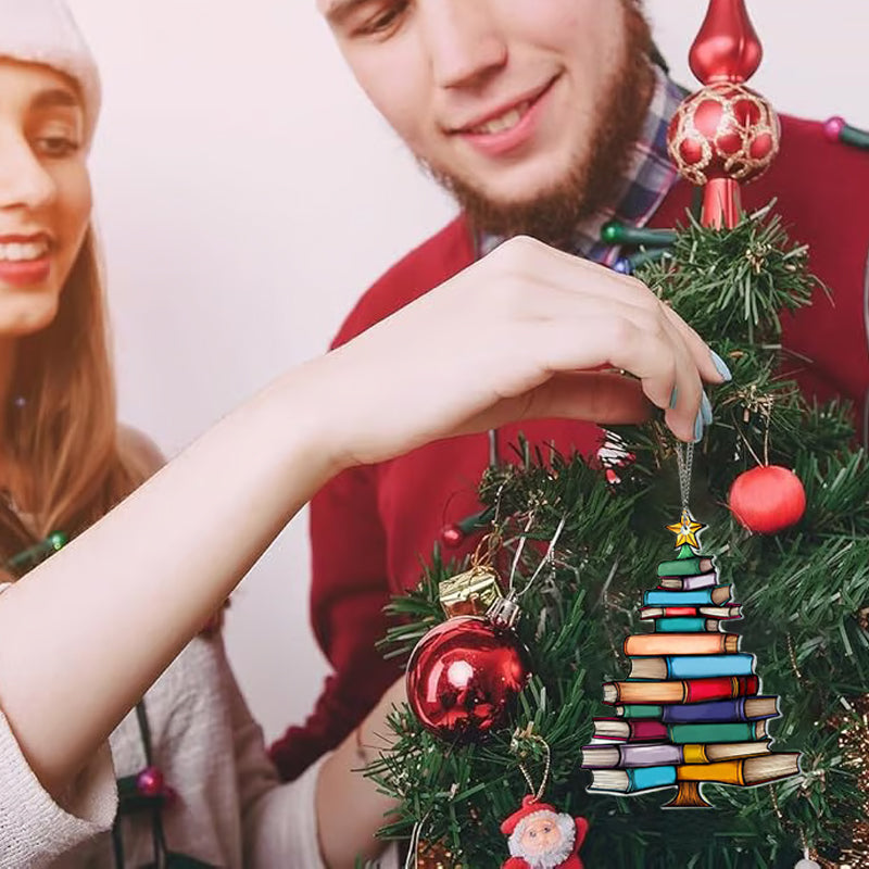 Book Stack Christmas Tree Suncatcher – vietive